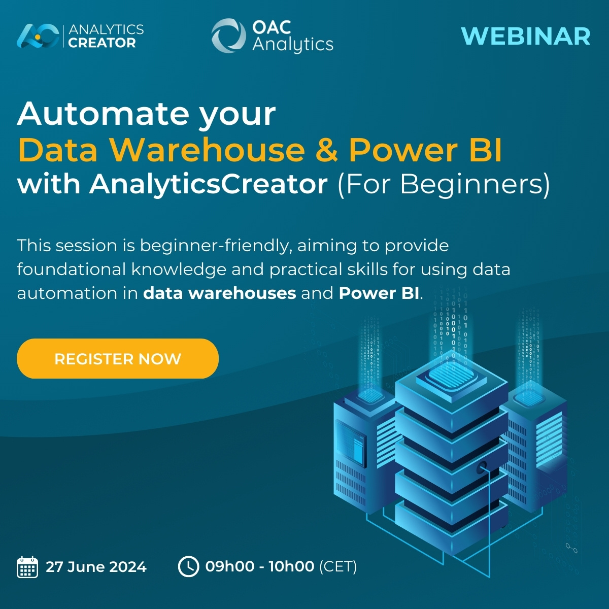 Event: Automate Your Data Warehouse & Power BI with AnalyticsCreator (For Beginners)
